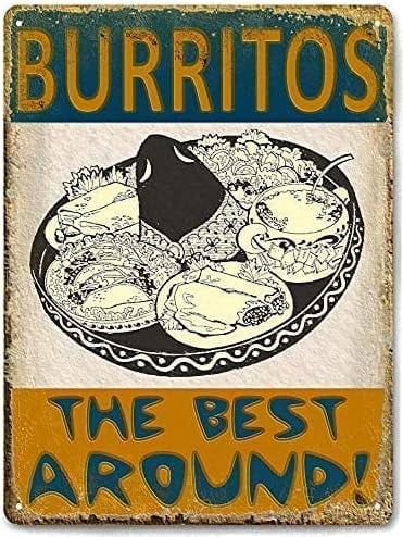 Tacos Burritos Mexican Food Iron Painting Metal Plate Tin Sign Vintage ...