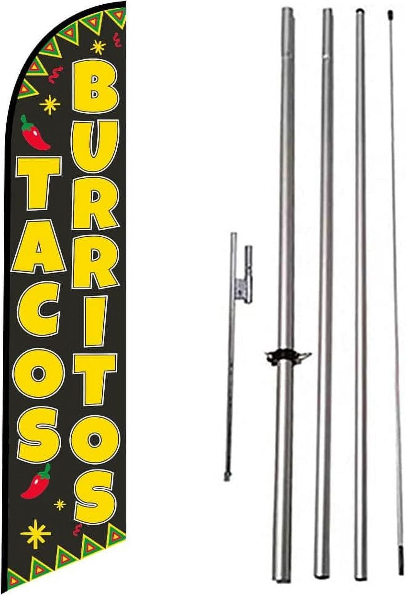 Tacos Burritos Mexican Restaurant Business Advertising Feather Banner ...