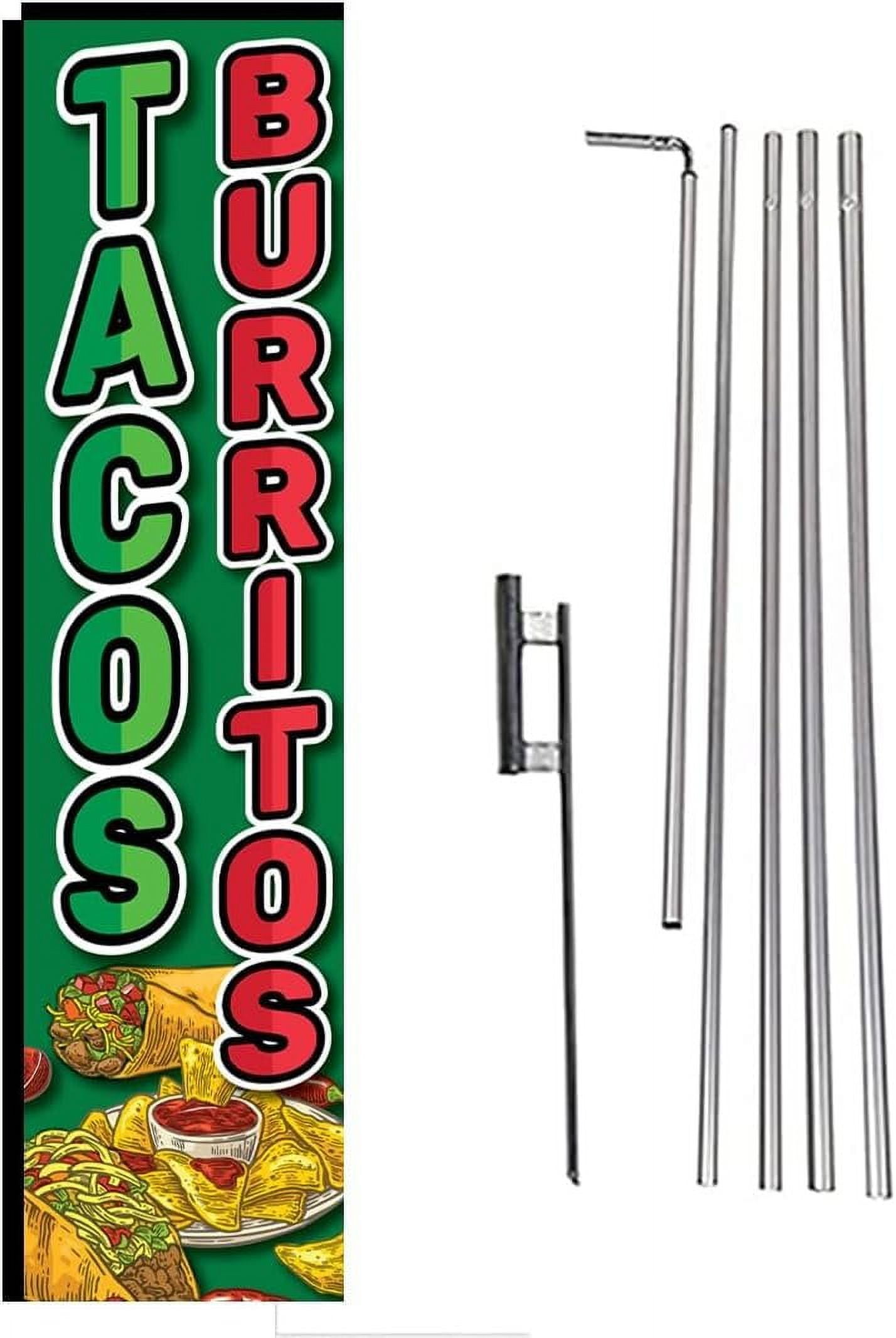 Tacos Burritos Mexican Resturant Advertising Rectangle Feather Banner ...