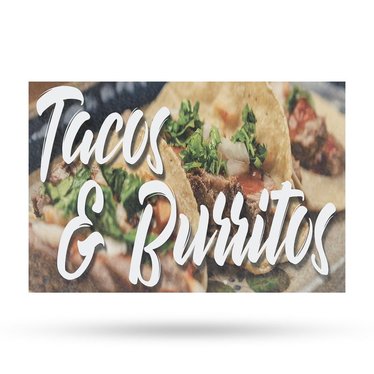Tacos and Burritos Vinyl Decal 12 Inch x 16 Inch Weatherproof Heavy ...
