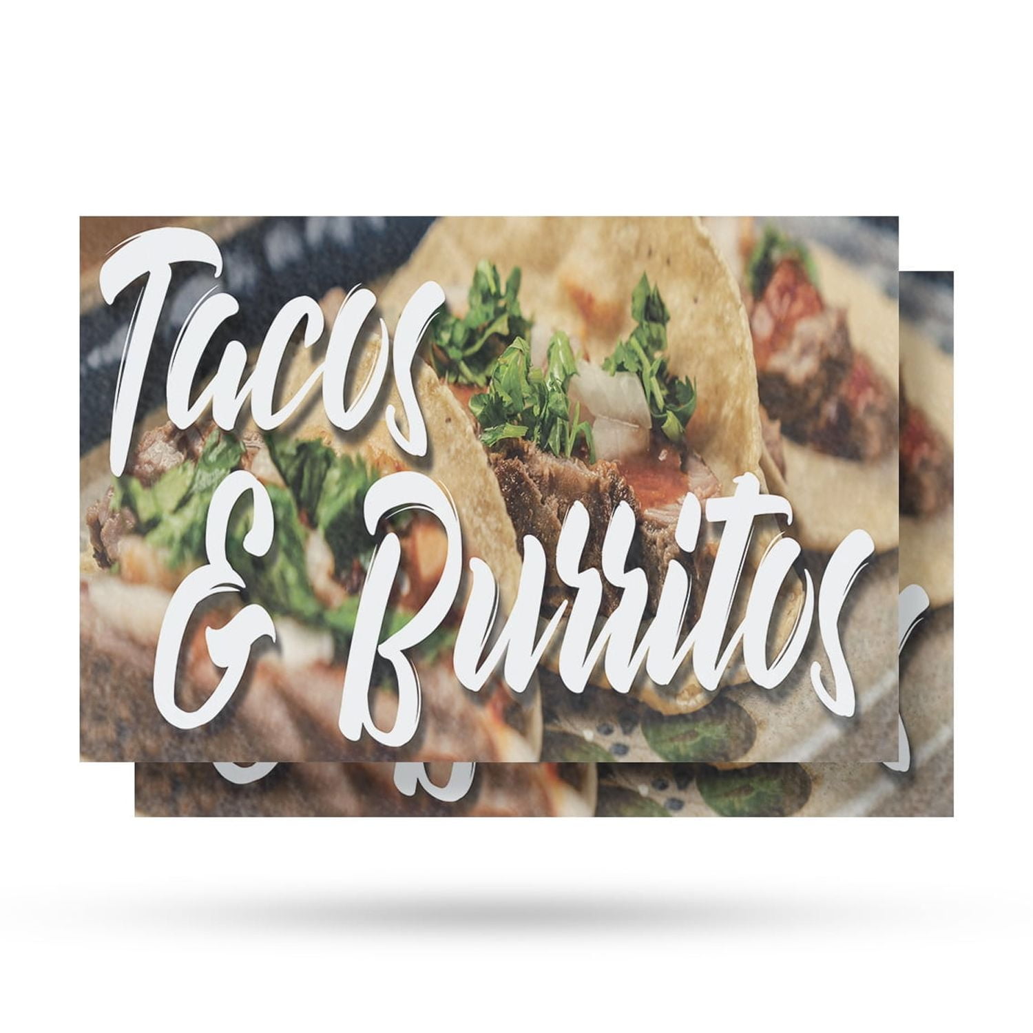 Tacos and Burritos Vinyl Decal 2 Pack of 18 Inch x 24 Inch Weatherproof ...