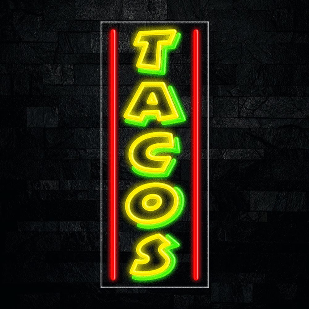 Tacos-LED Neon Sign 12"L x 30"H #31031 - Walmart.com