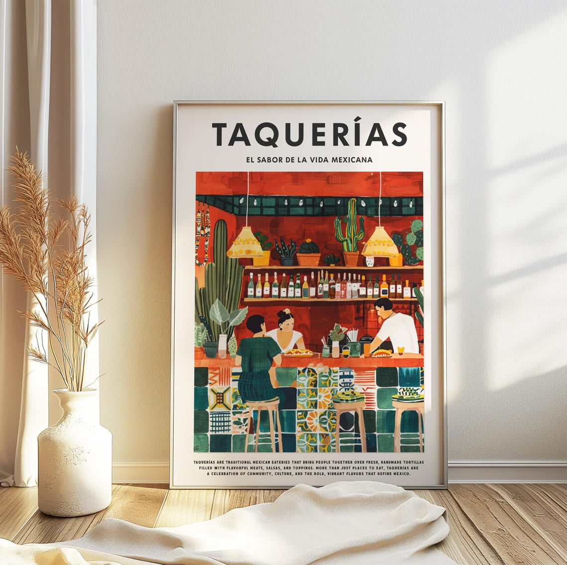 Tacos Poster, Mexican Food Art, Mexican Decor, Kitchen Decor, Kitchen ...