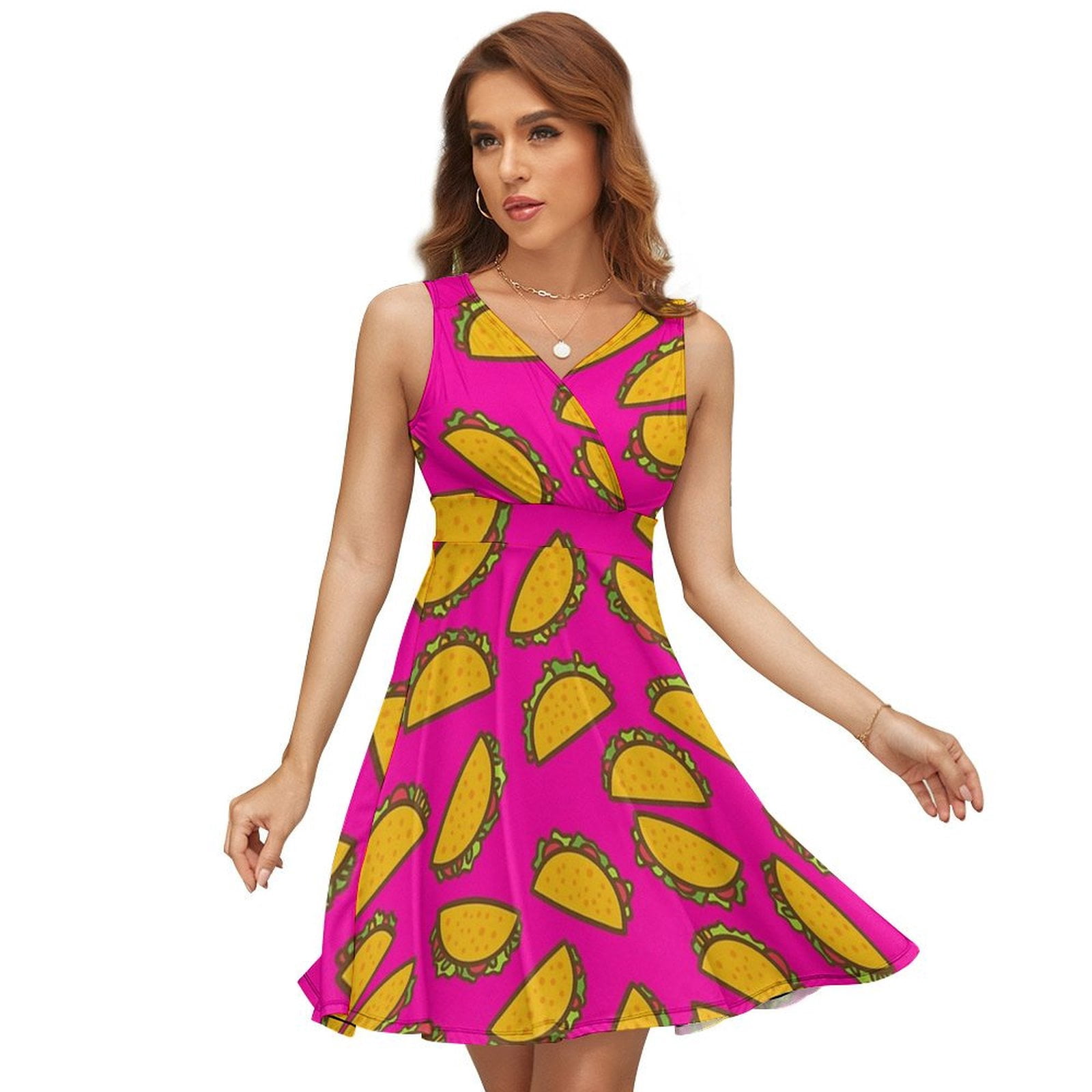 Tacos Rosados Dress Fashion Beach Long Dresses Female Party Printed ...
