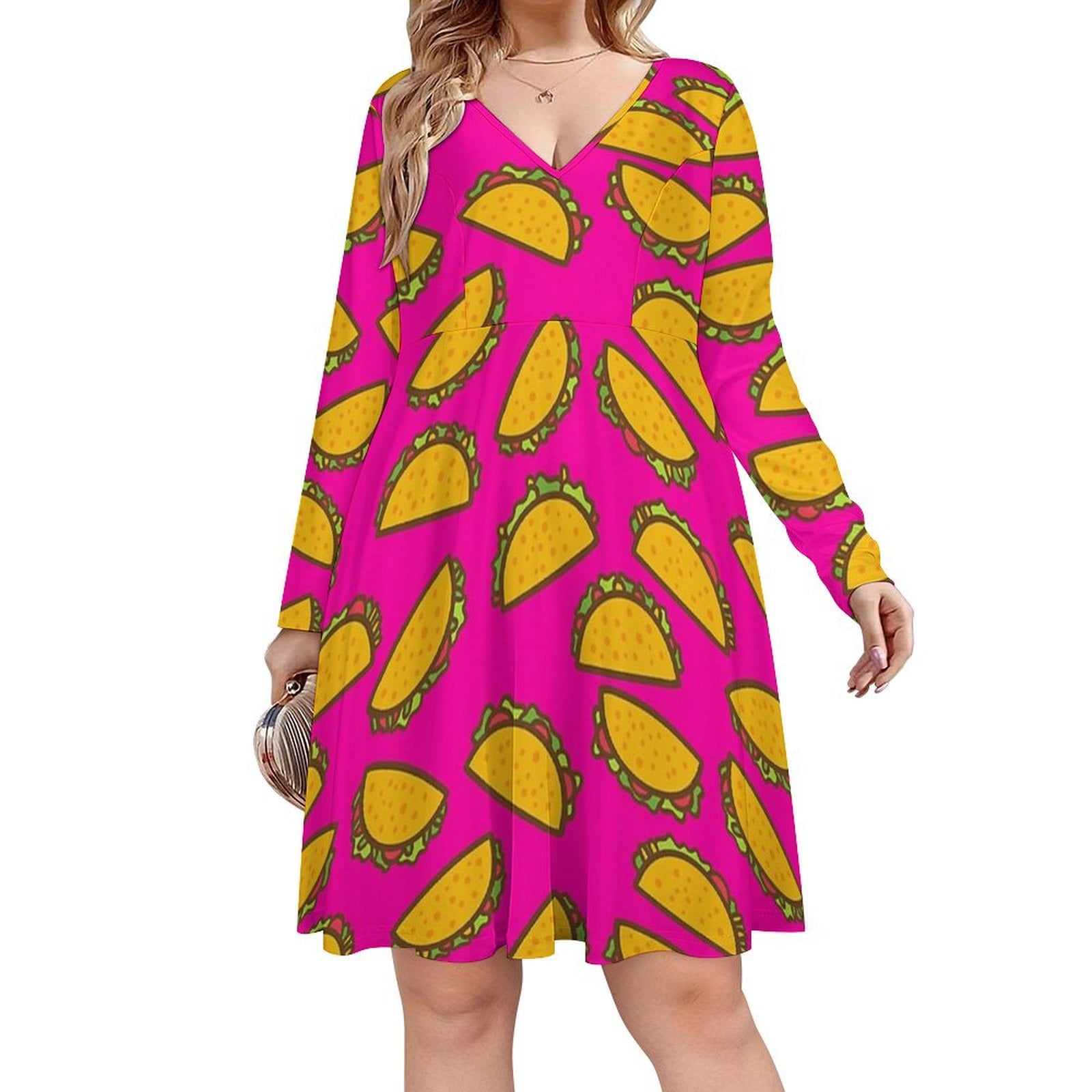 Tacos Rosados Long Sleeve Sexy Dresses For Women Ladies Vintage Elegant ...