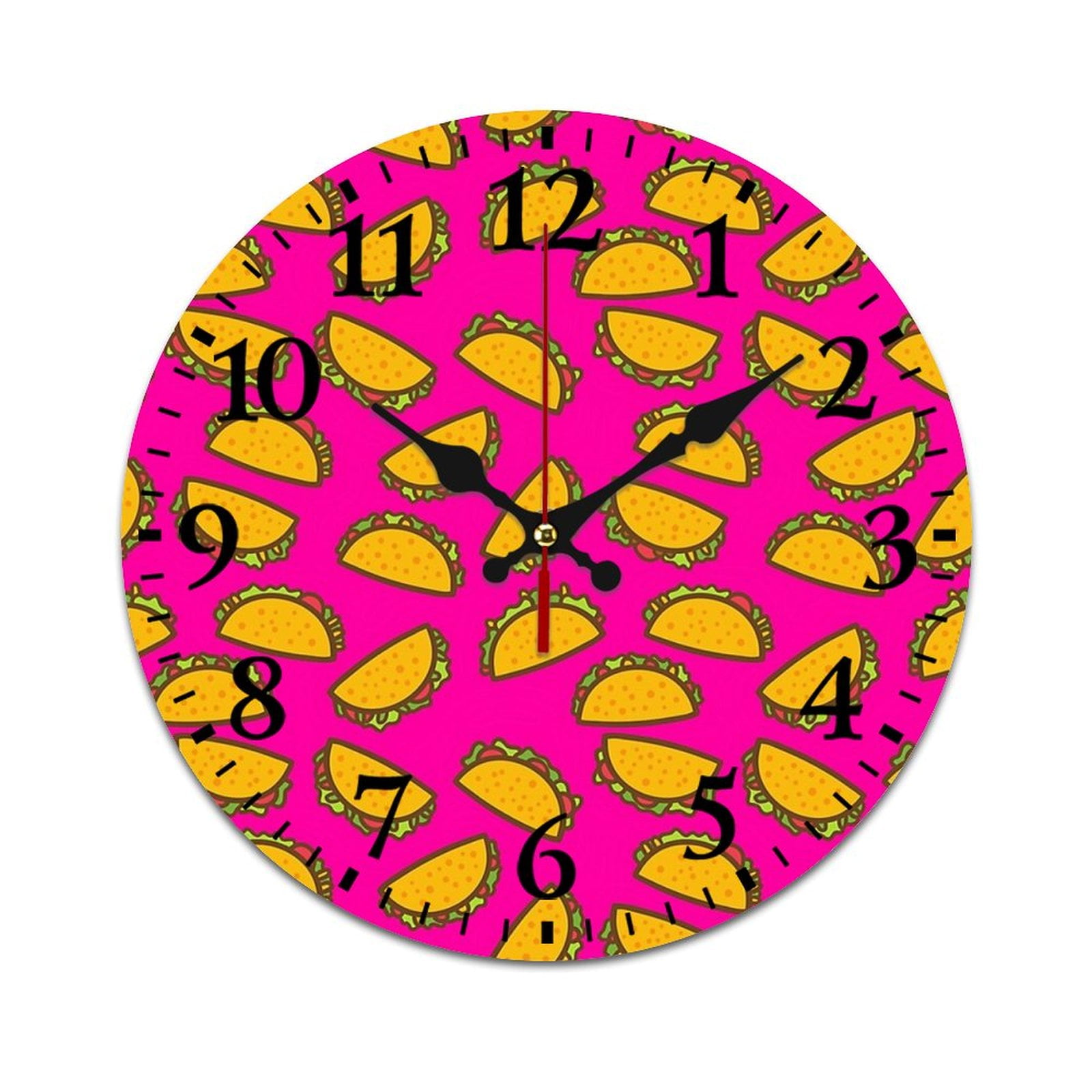 Tacos Rosados Wall Clock Modern Design Clocks Wall Hanging Home Office ...