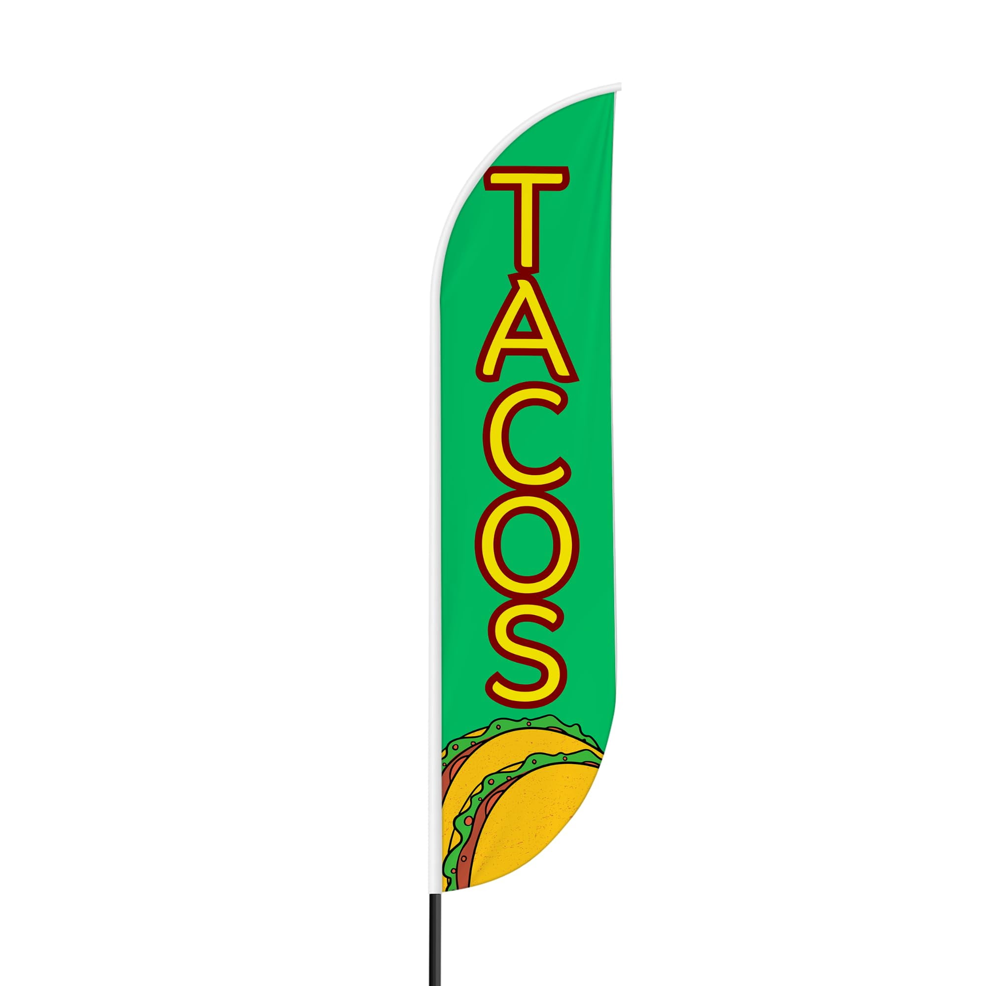 Tacos Sign feather flag for Outdoor by Mavis Print | 11.5 FEET Long ...