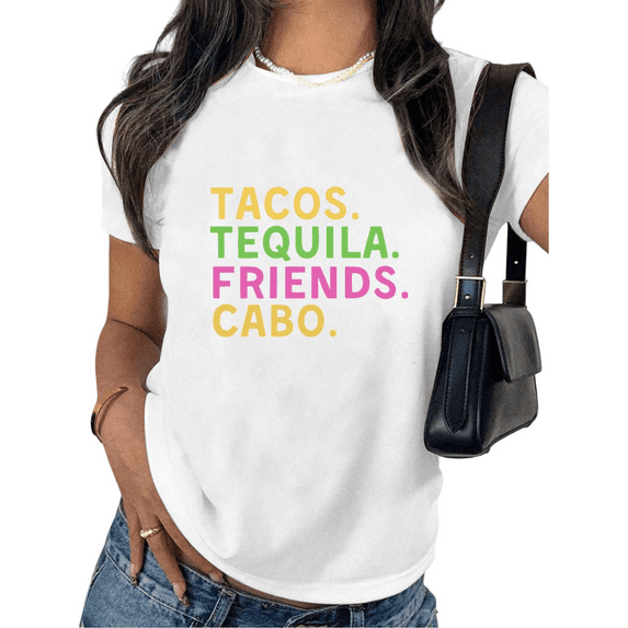 Tacos Tequila Friends Cabo BFF Vacation Graphic Tees White S-5XL Tops ...