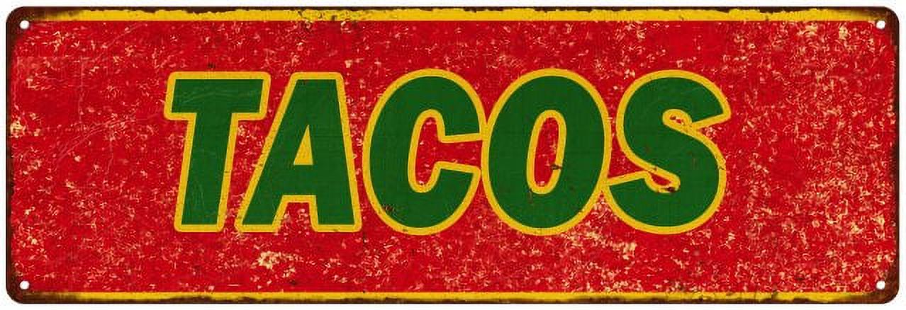 Tacos Vintage Look Restaurant Food Metal Sign 6x18 206180067003 ...