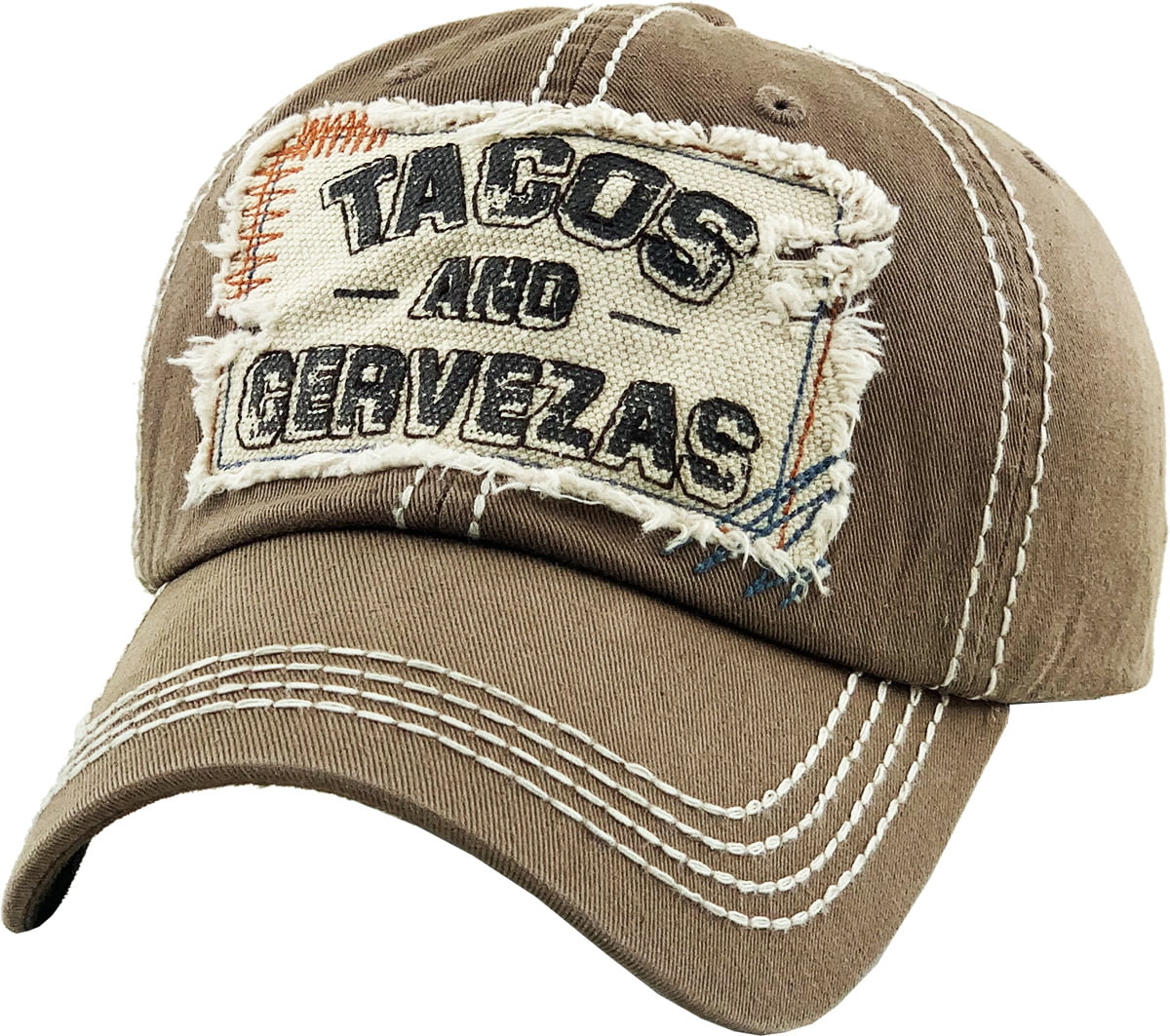 Tacos and Cervezas Vintage Distressed Washed Baseball Cap Hat Unisex ...