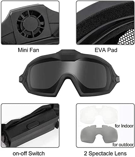 Tactical Airsoft PJ Helmet and Full Face Protection Airgun Mask,with ...