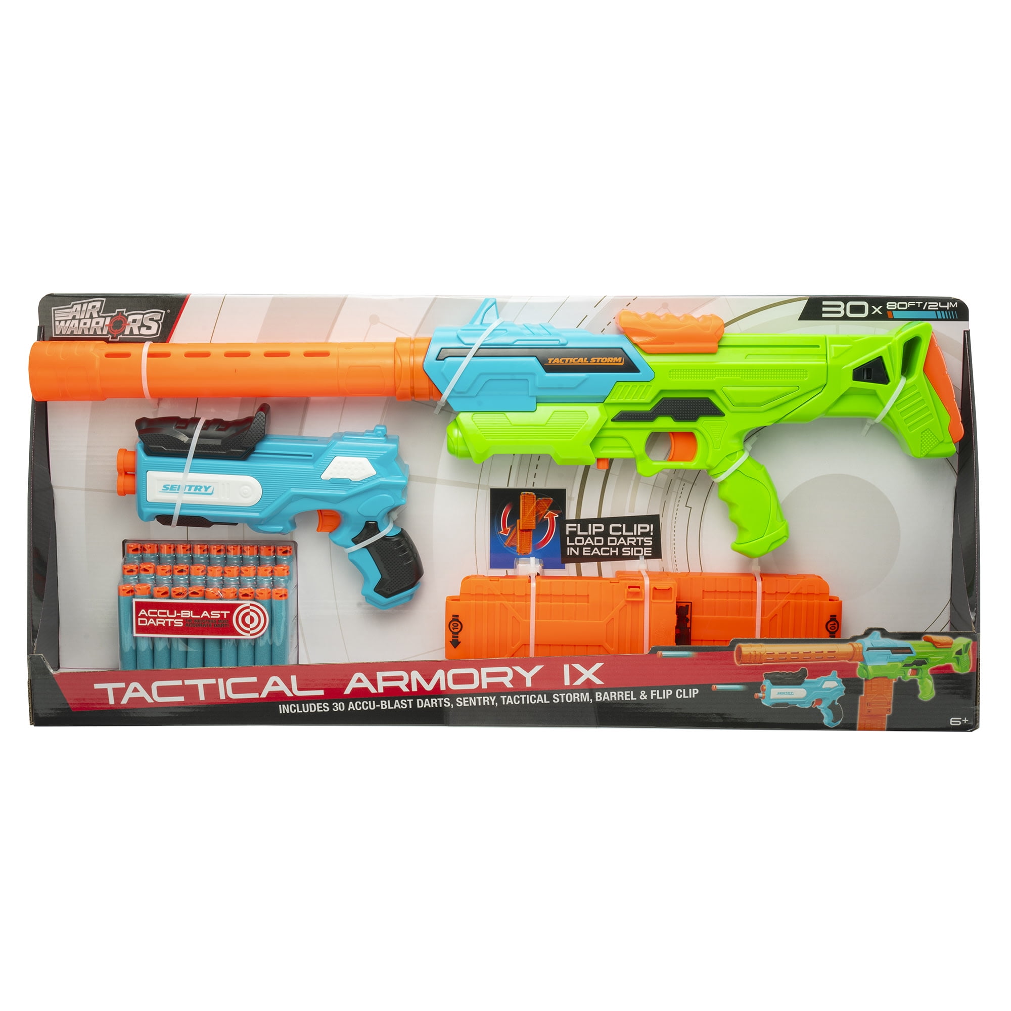Tactical Armory IX 2 Blaster Set W/ 30 Accu-Blast Darts, Age 6 ...