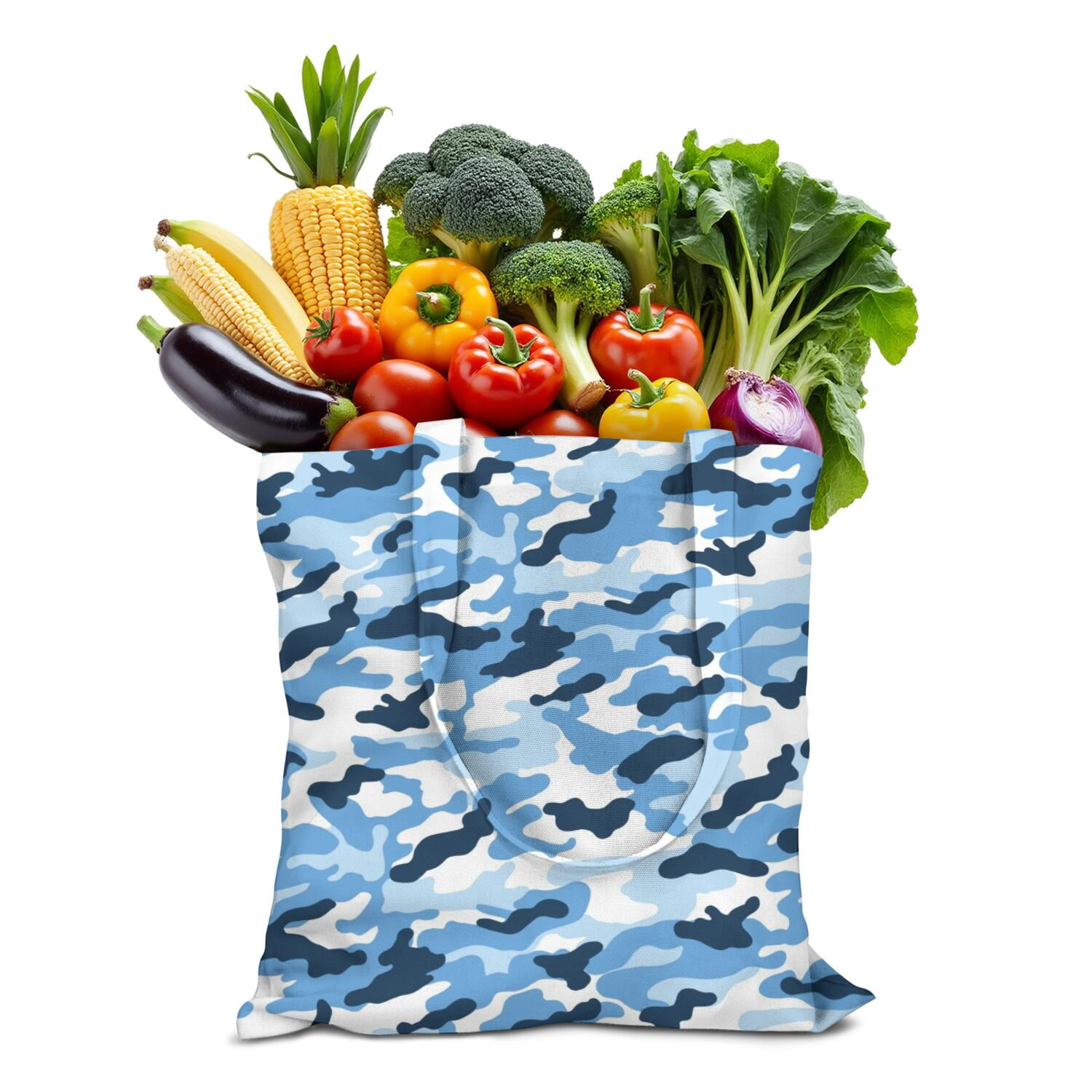 Tactical Army Camo Foldable Grocery Bag - Spacious 16x15 Washable ...