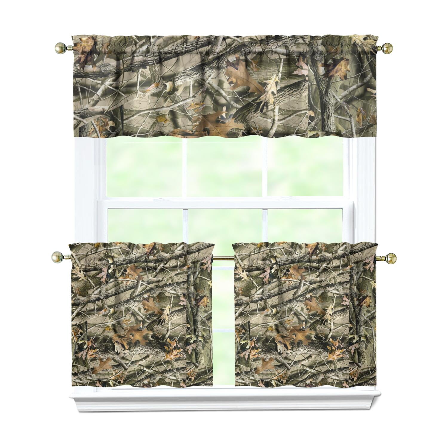 Tactical Army Kitchen Curtains Set - Camo Camouflage Hunting Military ...