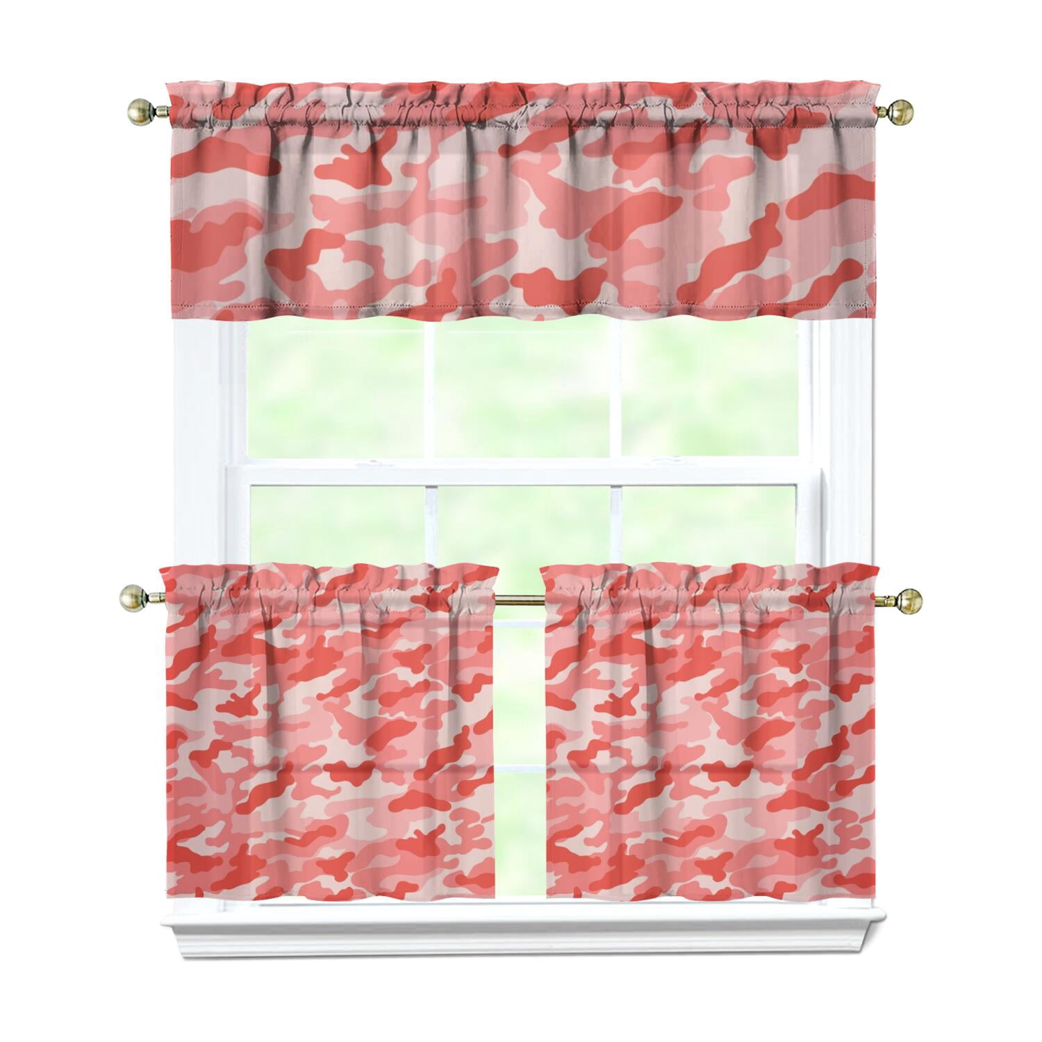 Tactical Army Kitchen Curtains Set - Camo Camouflage Hunting Military ...