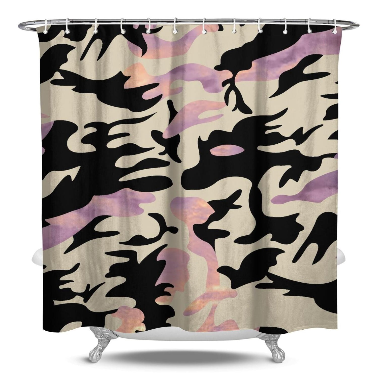 Tactical Army Waterproof Shower Curtain, Fabric Bathroom Shower Curtain ...