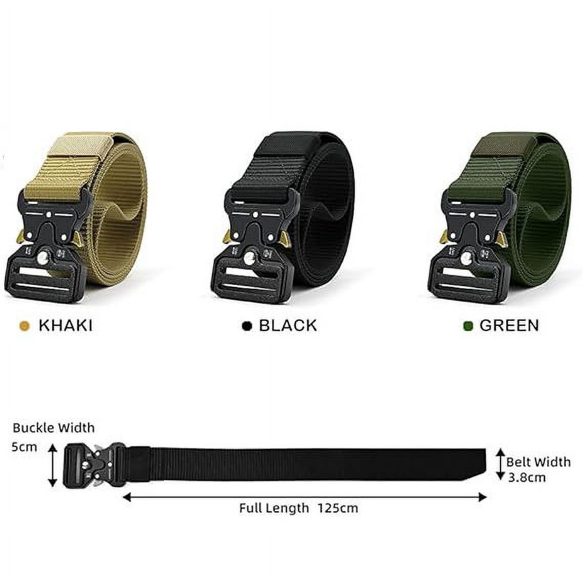 Tactical Belts for Men, Military Style Quick Release Metal Buckle Belt ...