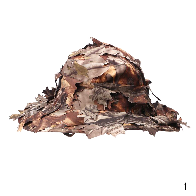 Tactical Camouflage Cap with Bionic Leaf Camo Hunting Hat Outdoor Hat ...