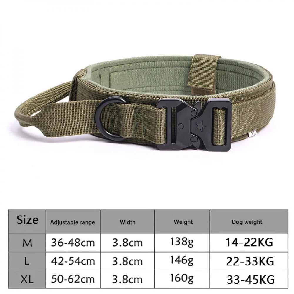 Tactical Dogs Collar Traction Rope Adjustable Military Pets Collars ...