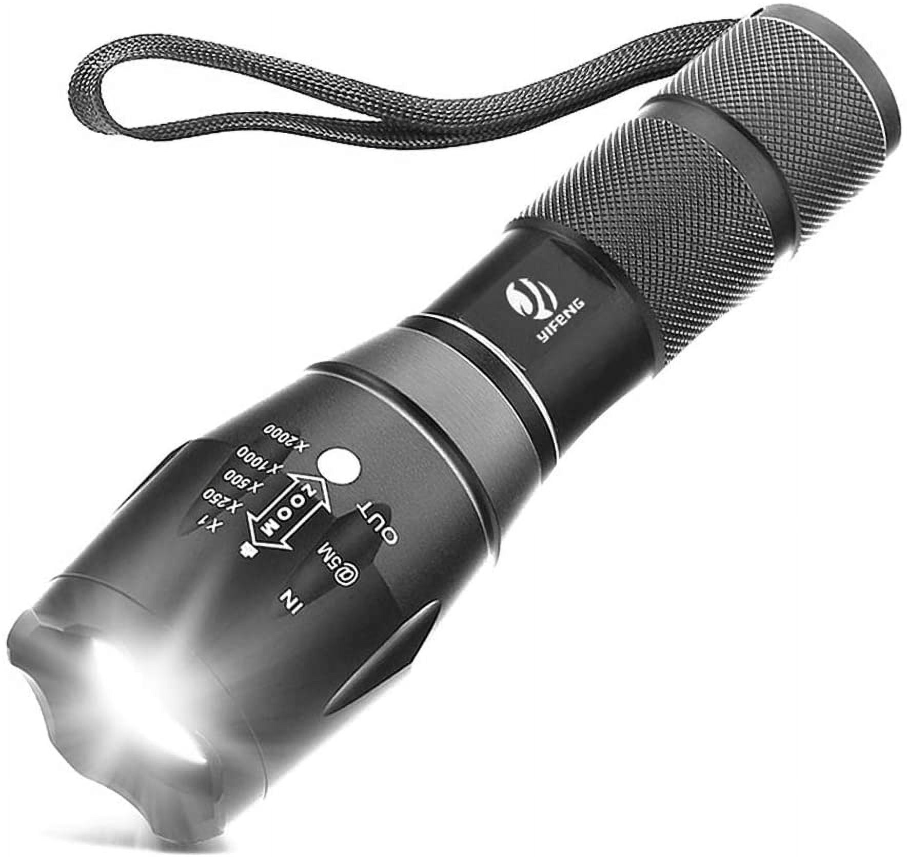 Tactical Flashlight, XML T6 Ultra Bright LED Flashlight with Adjustable Focus and 5 Light Modes ...