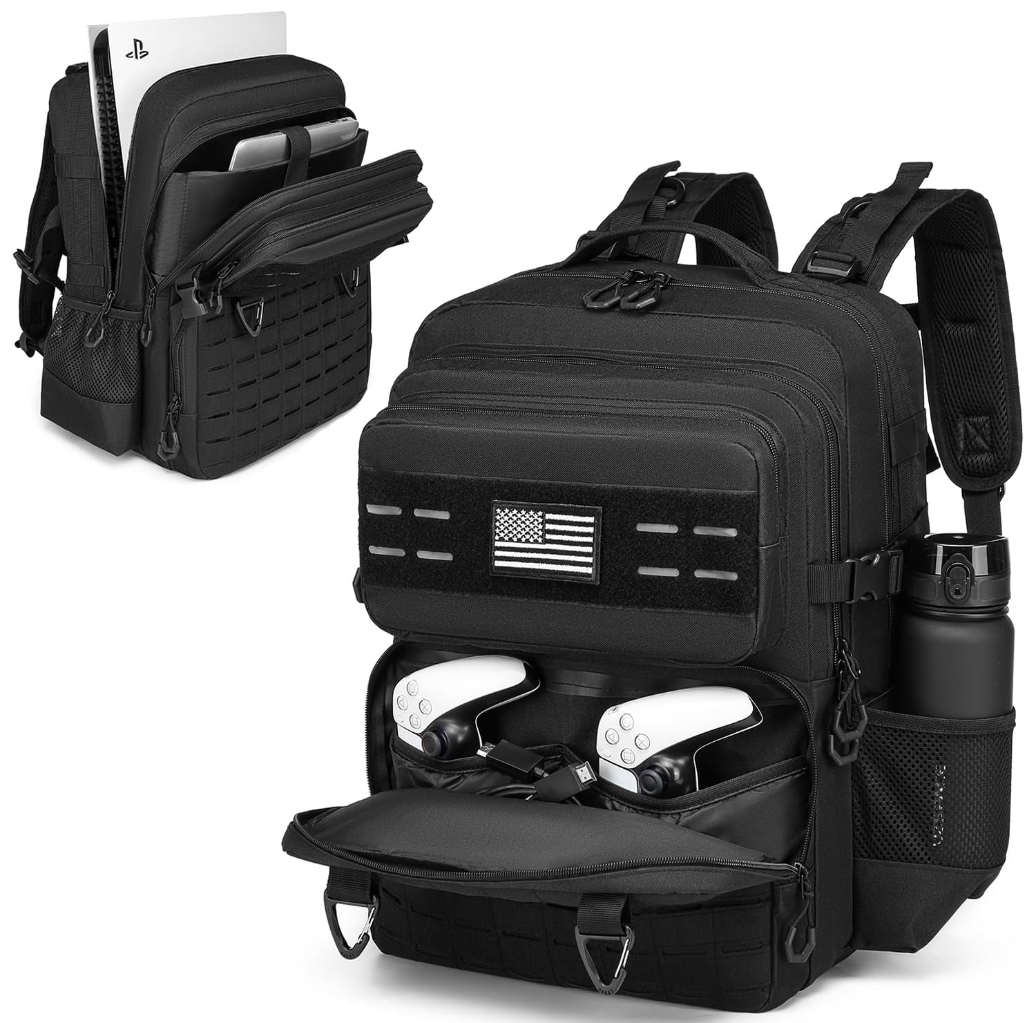 Tactical Gaming Backpack for PS5, Travel Carrying Case for PS5/PS5 Pro ...
