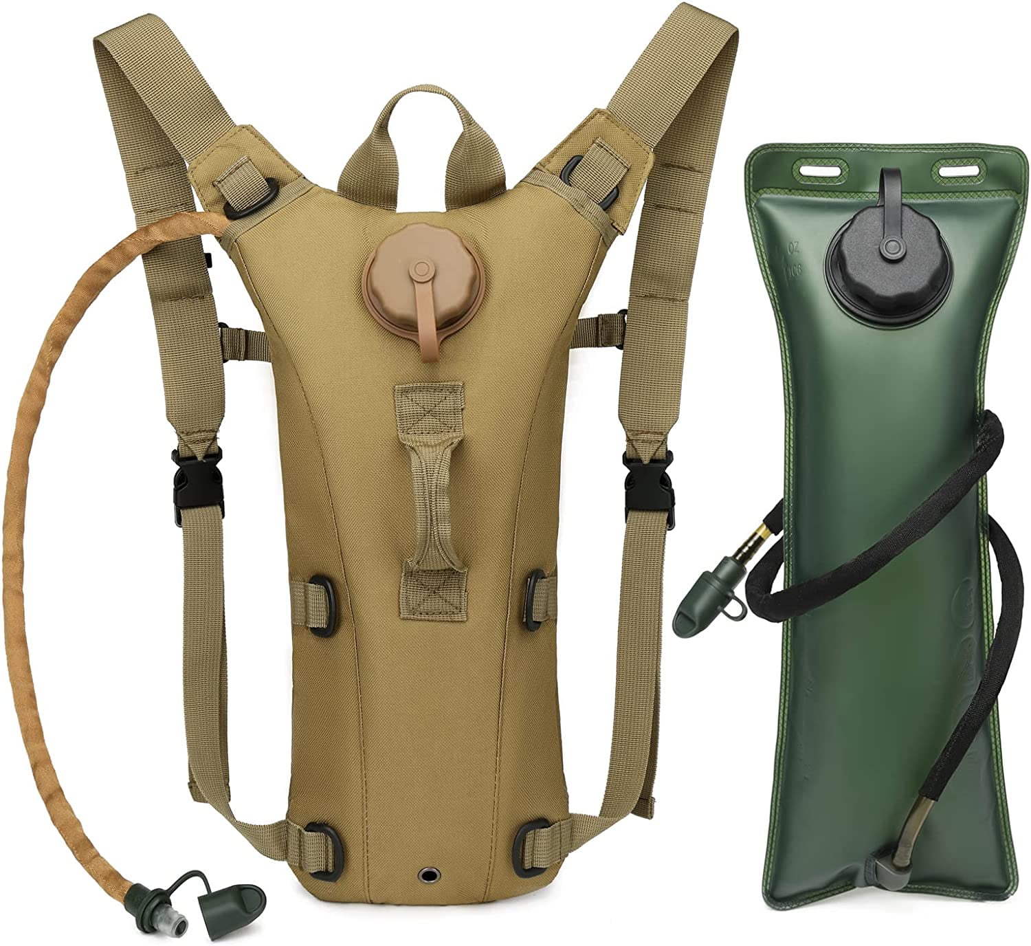 Tactical Hydration Pack with 3L BPA Free Bladder Daypack,Military ...