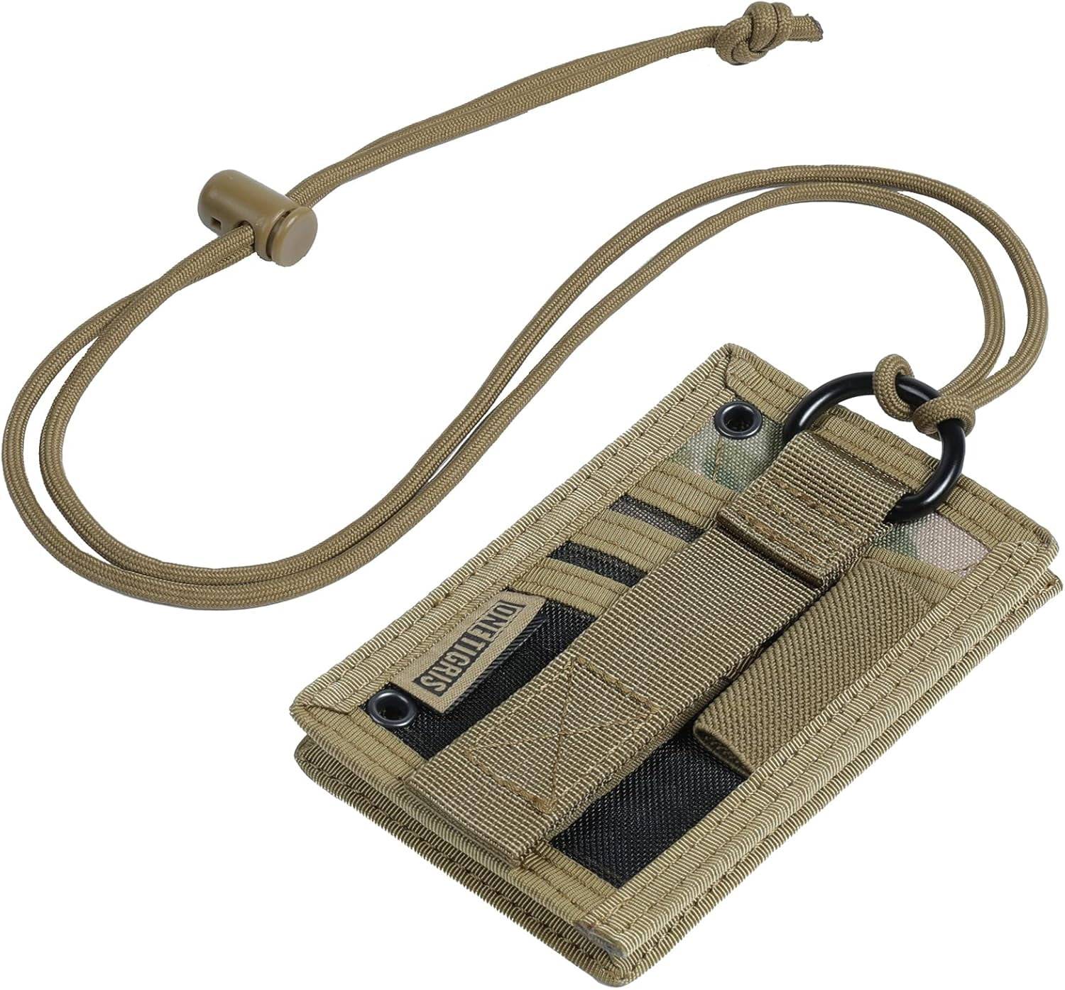 Tactical ID Card Holder Hook & Loop Patch Badge Holder Neck Lanyard Key ...