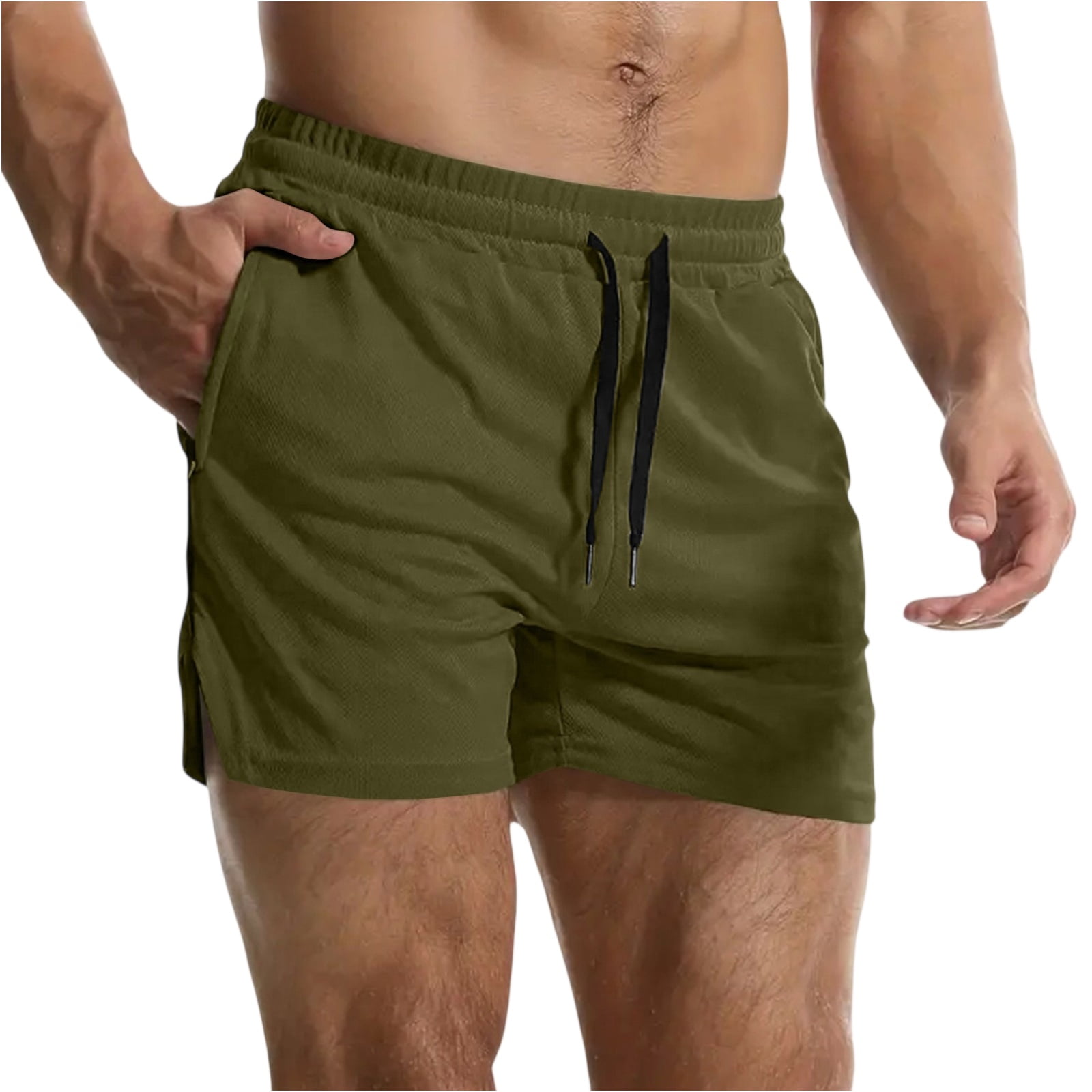 Mlqidk Gym Running Shorts for Men Lightweight Elastic Waist Basketball ...