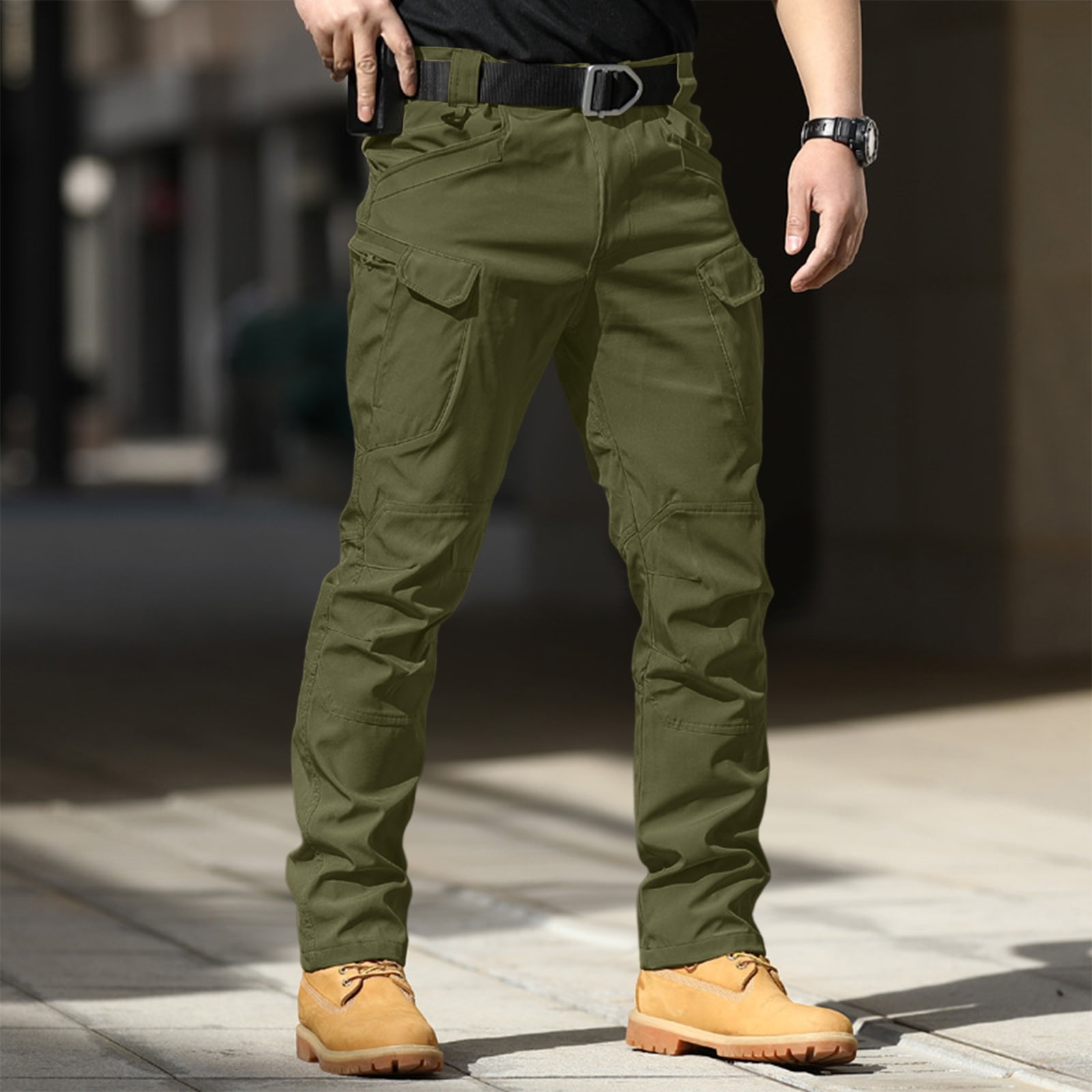 Tactical Pants for Men Relaxed Fit Stretchy Work Pants Baggy Cargo Camo ...