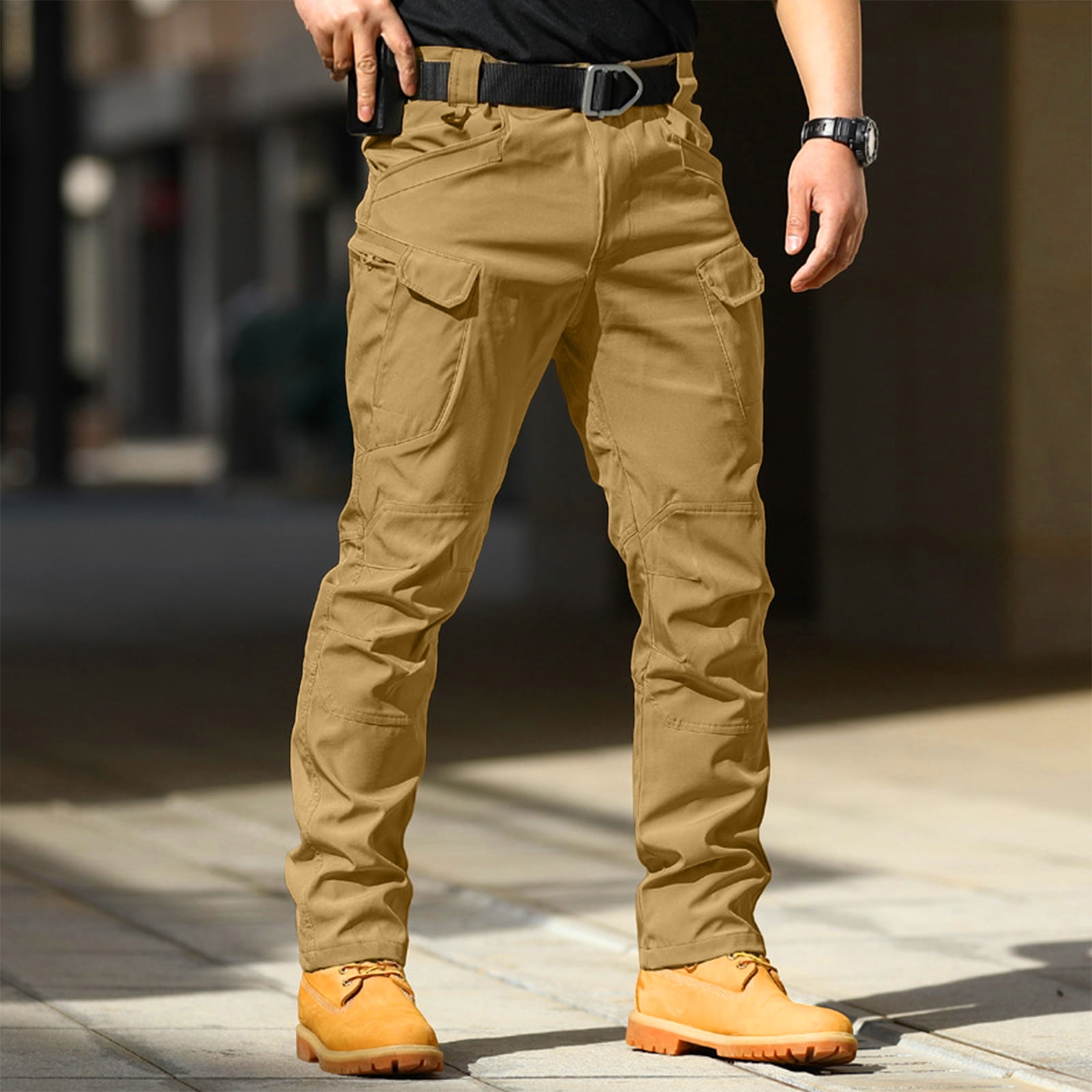 Tactical Pants for Men Relaxed Fit Stretchy Work Pants Baggy Cargo Camo ...