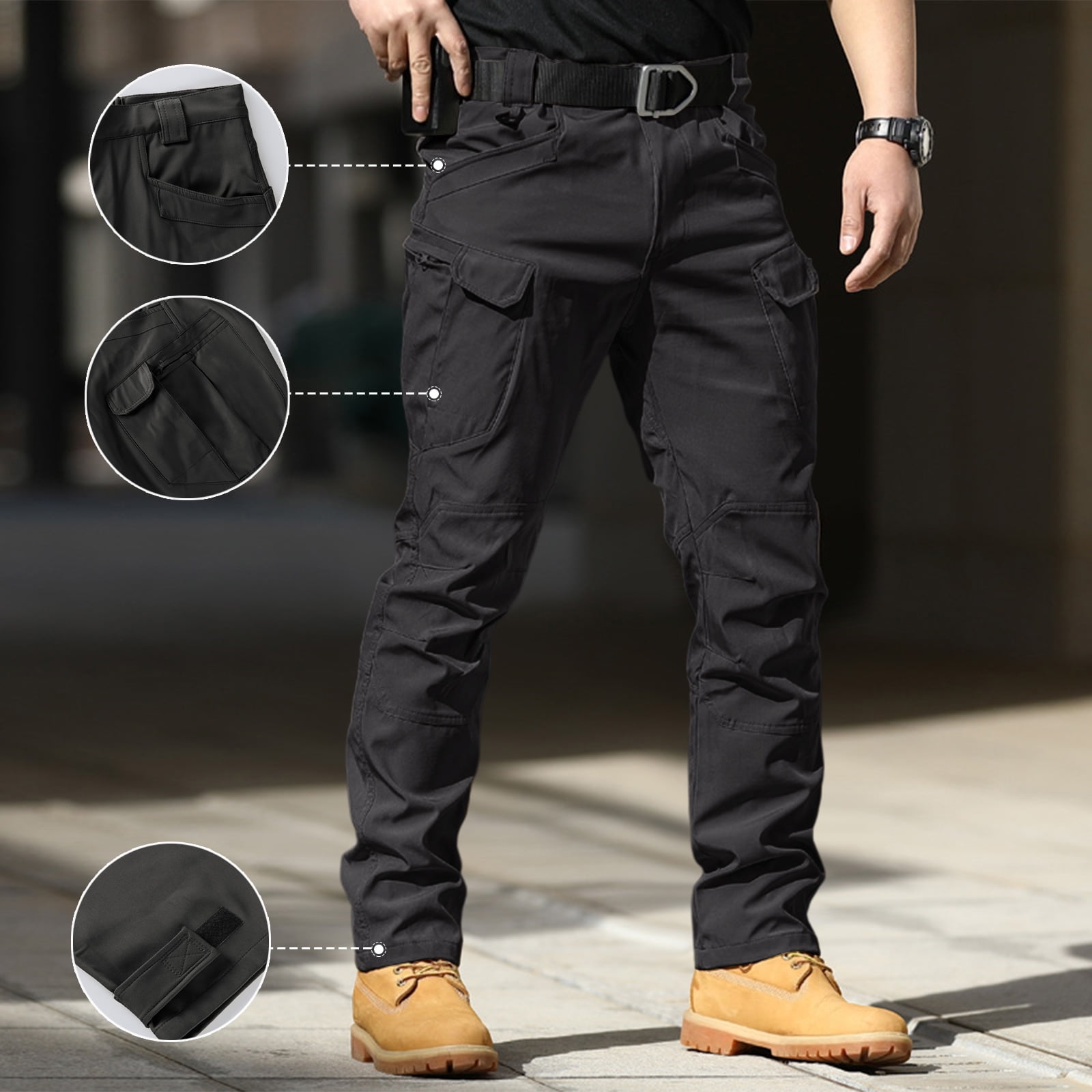 Tactical Pants for Men Water Resistant Hiking Cargo Pants Multi Pockets ...