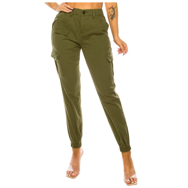 Tactical Pants for Women Slim Fit Stretch Cargo Pants Low Waist Button ...