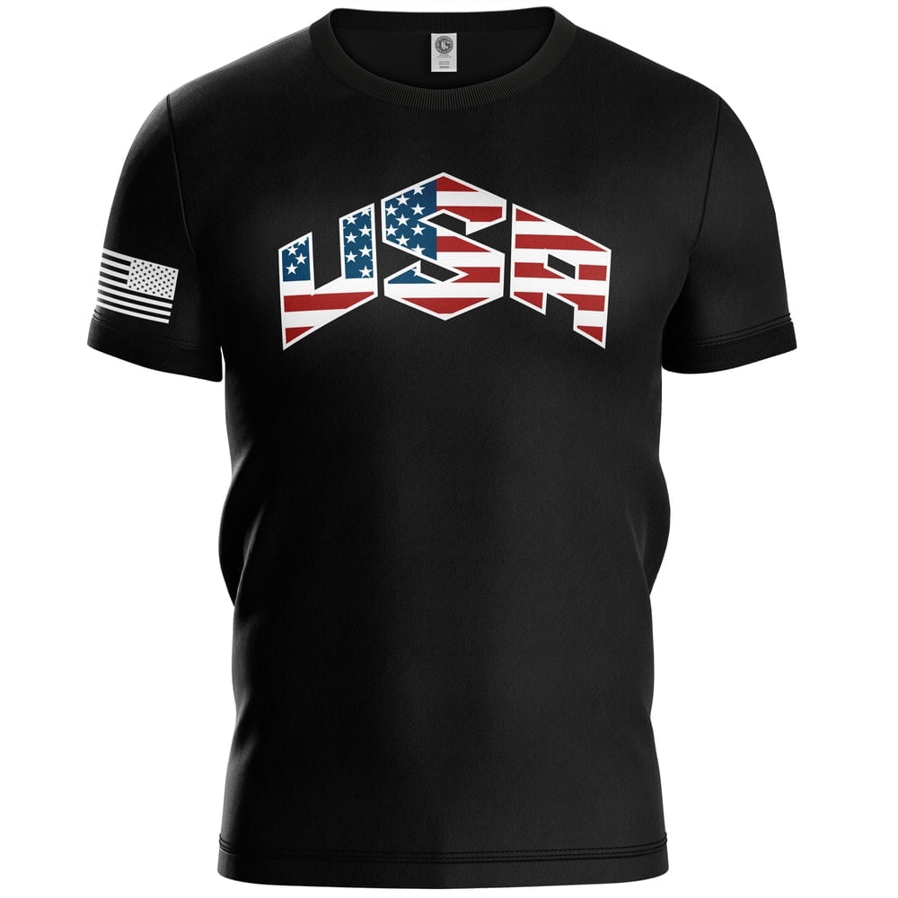 American Flag Patriotic Men’s T-Shirt, Lightweight Classic Fit Short ...