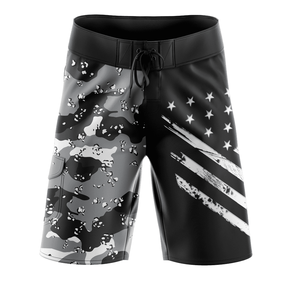 Men's Split Split Desert Snow Camo Board Shorts, Decorated in The USA ...