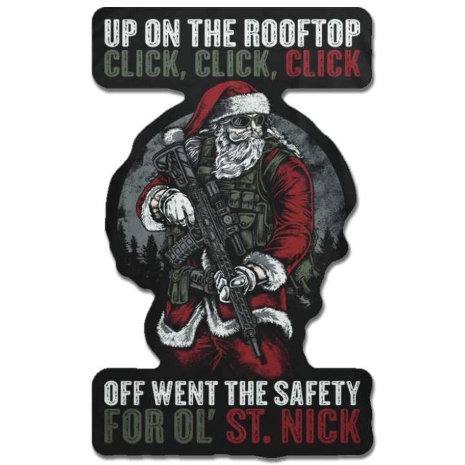 Tactical Santa Decal Premium Vinyl Die Cut UV Coating Military Decals ...