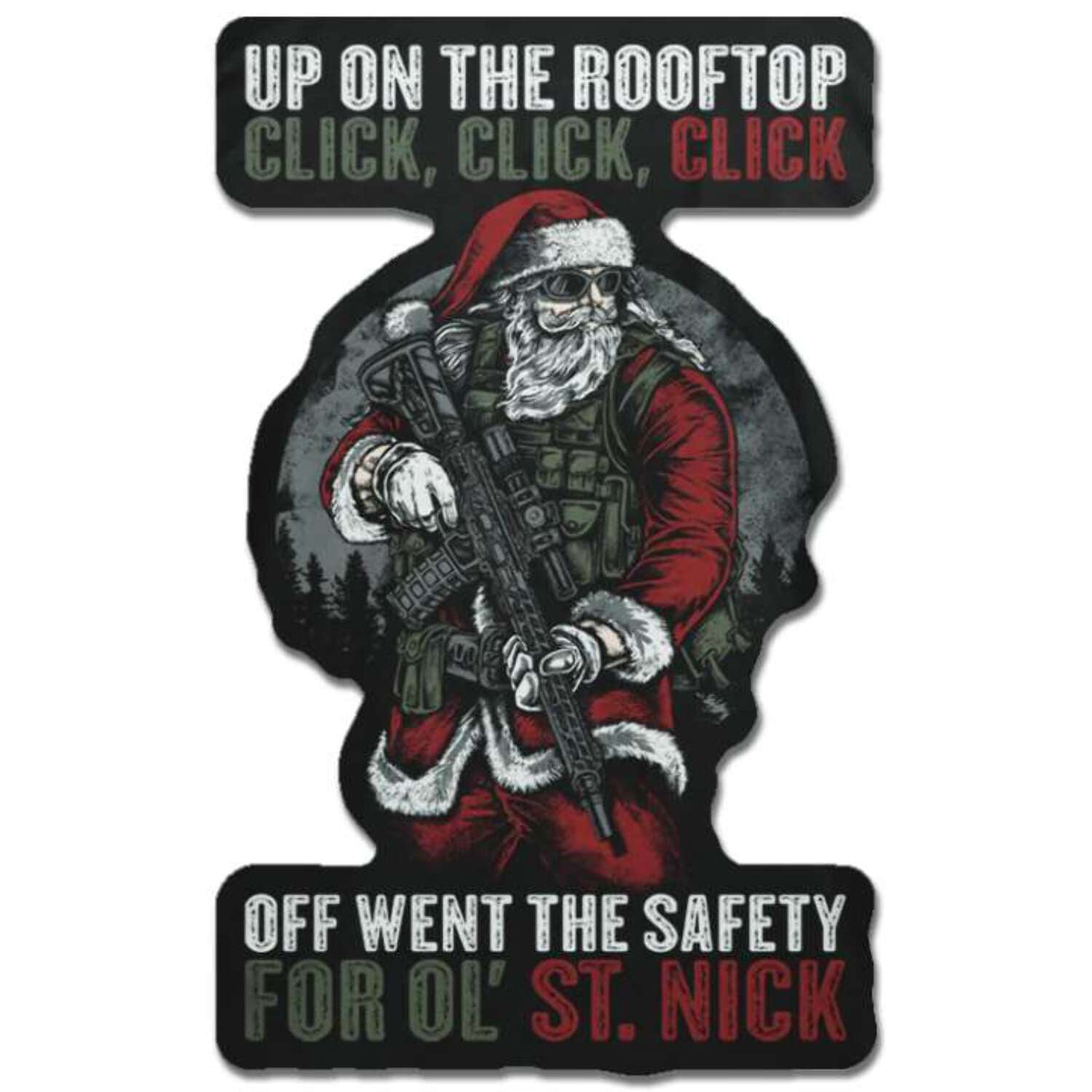 Tactical Santa Decal Premium Vinyl Die Cut UV Coating Military Decals ...
