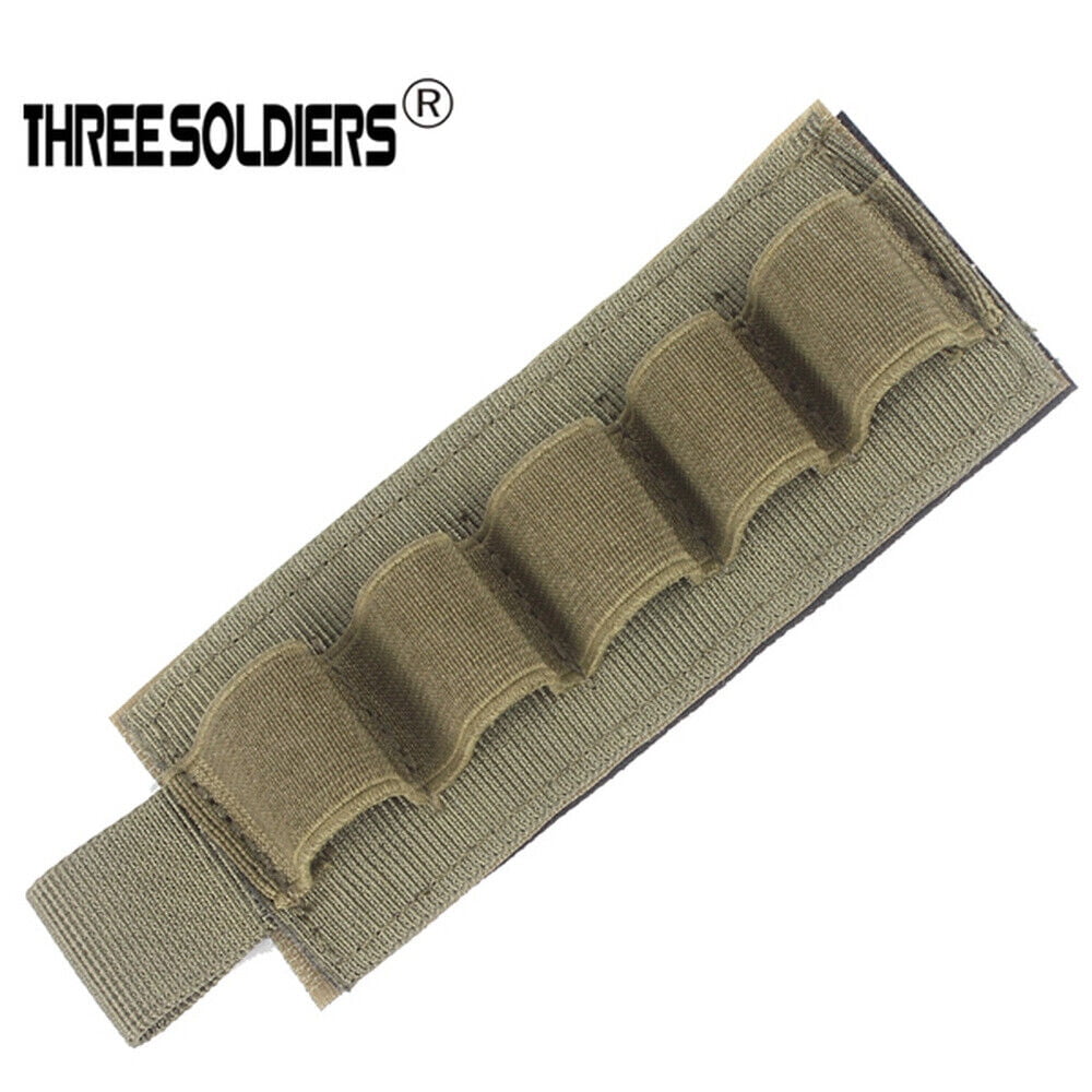 Tactical Shotgun Bullet Pouch Buttstock 5 Shells Cartridge Holder ...