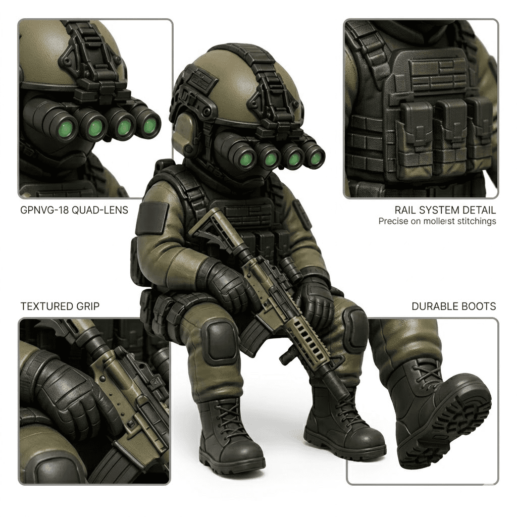 Tactical Soldier Figurine – Detailed Special Forces Desk Ornament ...