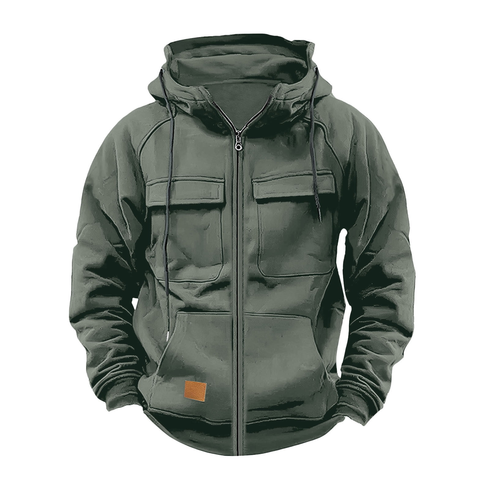 Tactical Sweatshirts Men Hoodies Full Zip Long Sleeve Workout Cargo ...