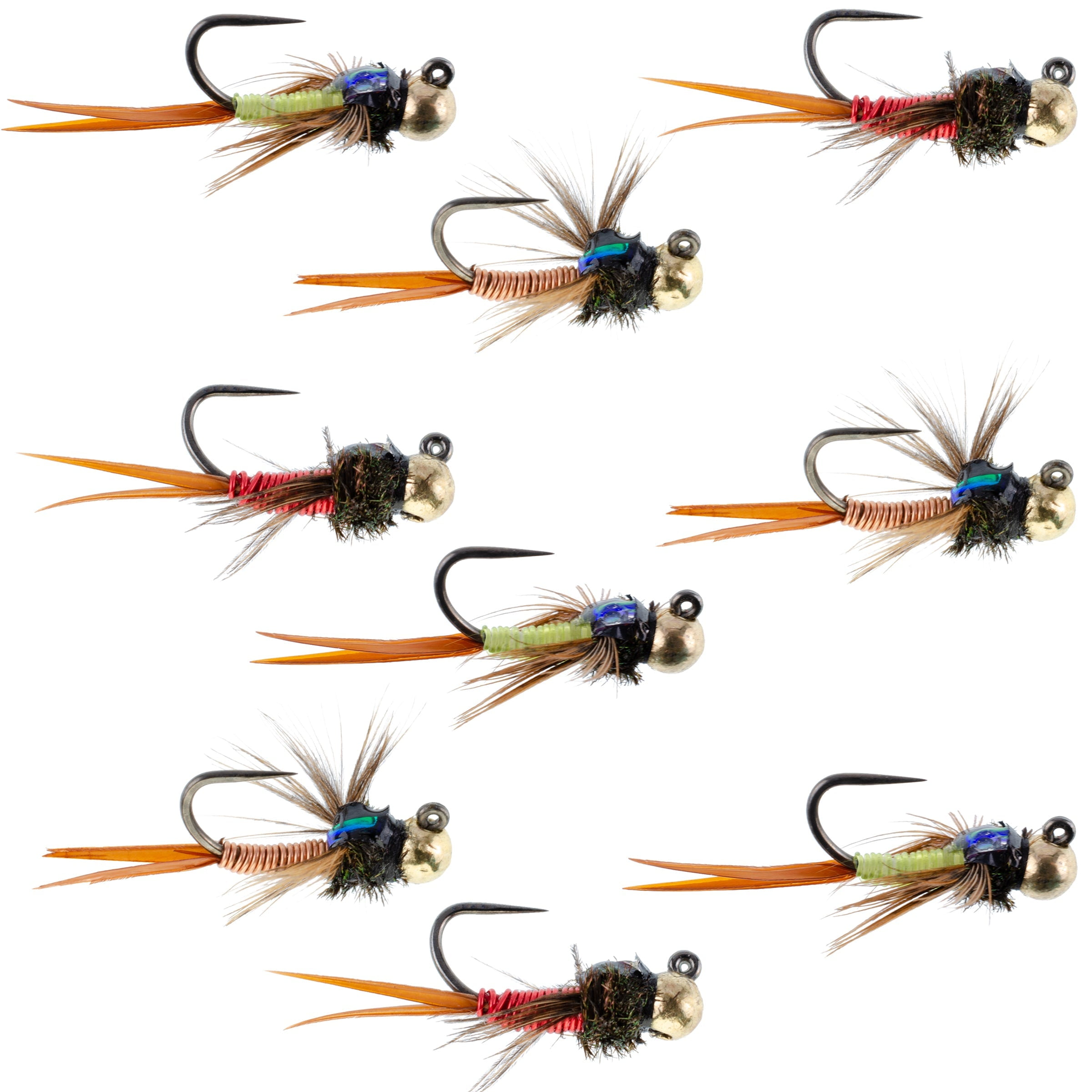 Tactical Tungsten Bead Head Copper John Euro Nymph Assortment Fly ...