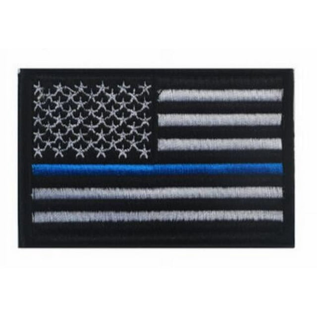 Tactical USA Flag Patch with Detachable Backing Blue Line - Walmart.com