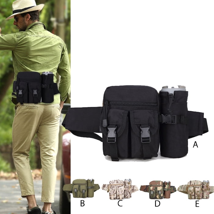 Tactical Waist Pack Bag Pouch Fanny Pack With Water Bottle Holder ...