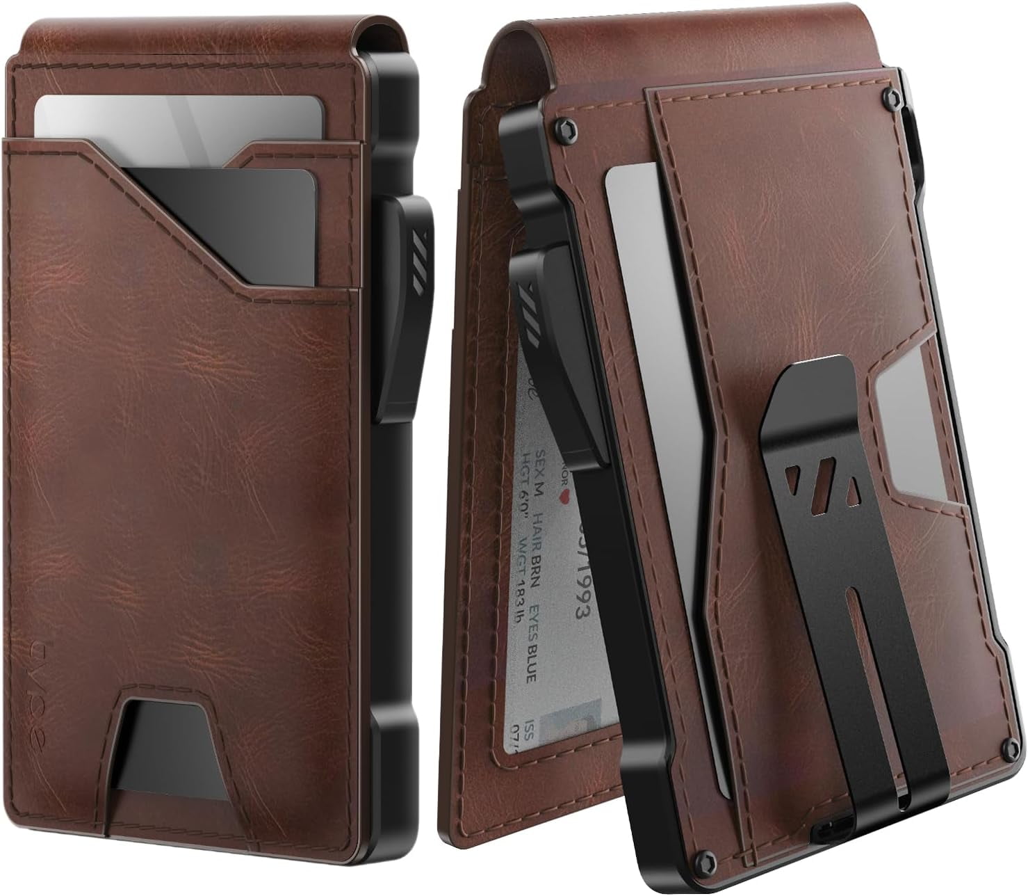Tactical Wallet for Men Card Holder: Pop Up Card Case, Genuine Leather ...