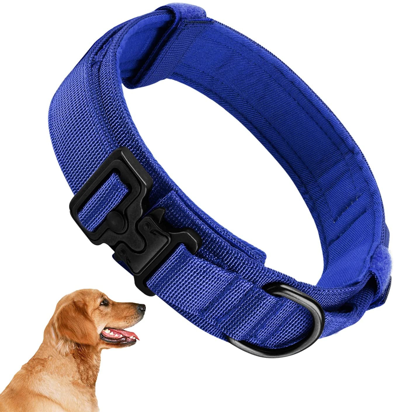 Tactical dog collar with handle for small and medium breeds Wide thick ...