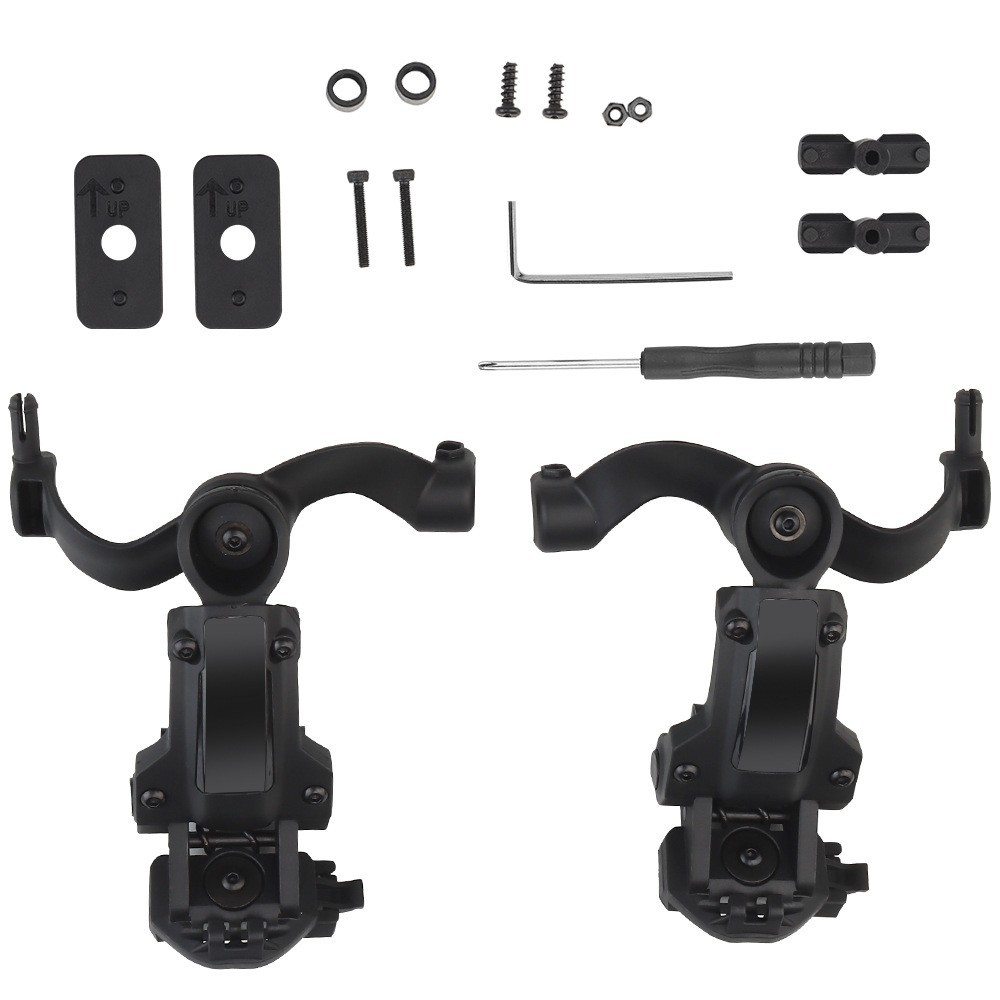 Tactical headset bracket helmet-type accessories guide rail fitting kit ...