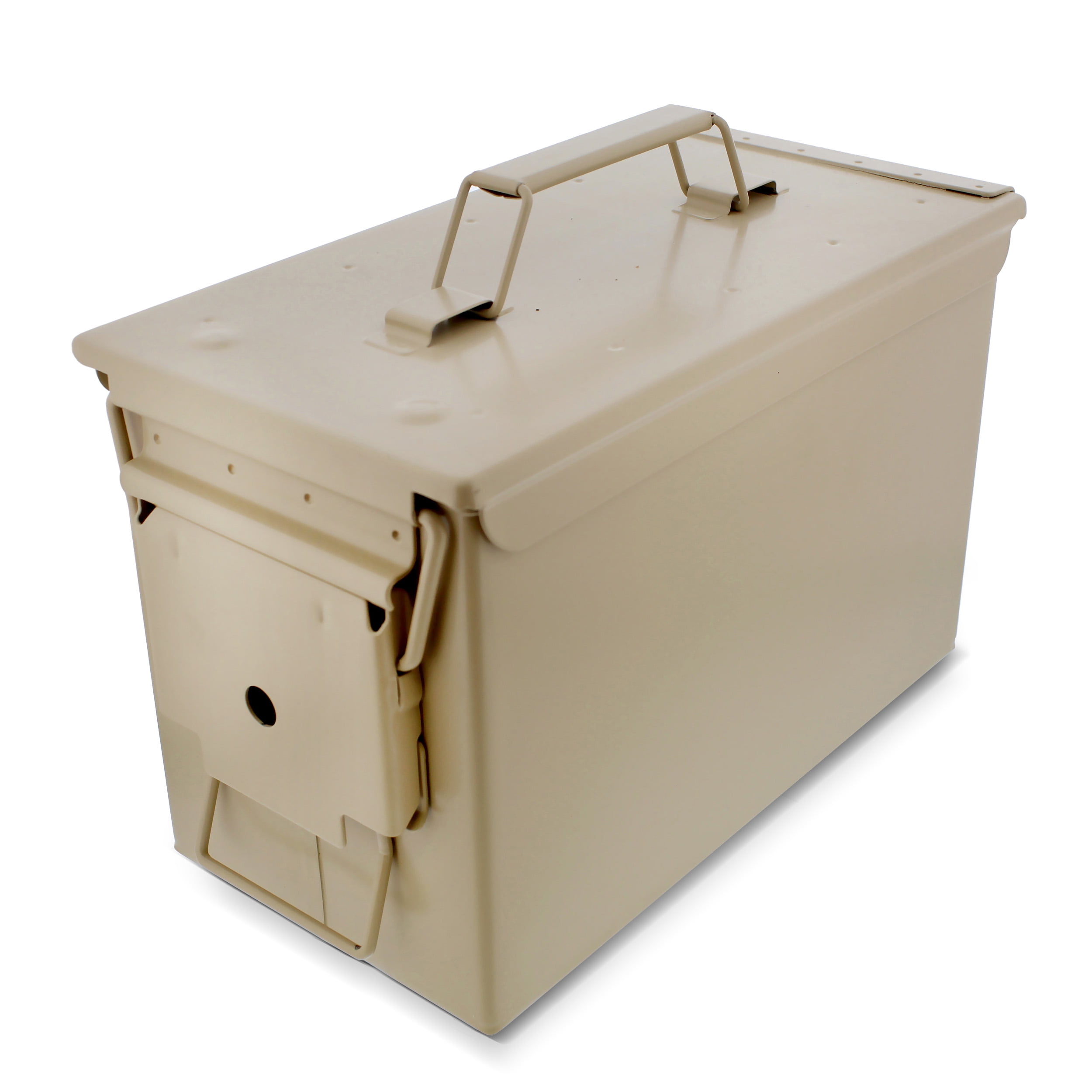 Tactical 45 Metal Ammo Storage Box, 50 Cal, Tan, Steel, Airtight, 11.3 ...