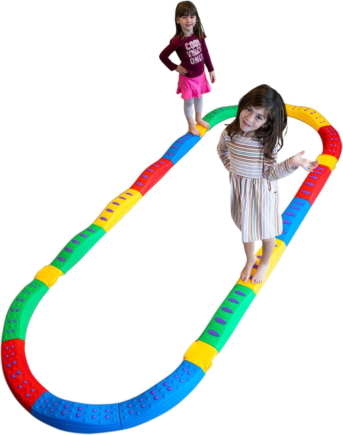 Schooled 20-Piece Tactile Balance Beam, Sensory Play Path for Kids ...