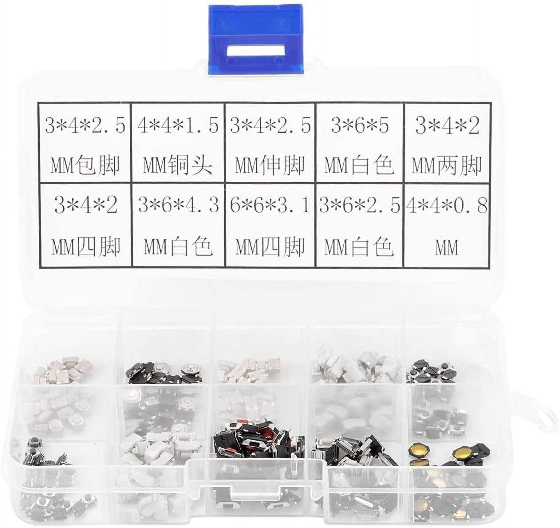 Tactile Button Push-Touch Button 250Pcs Micro Key Switch Assortment ...