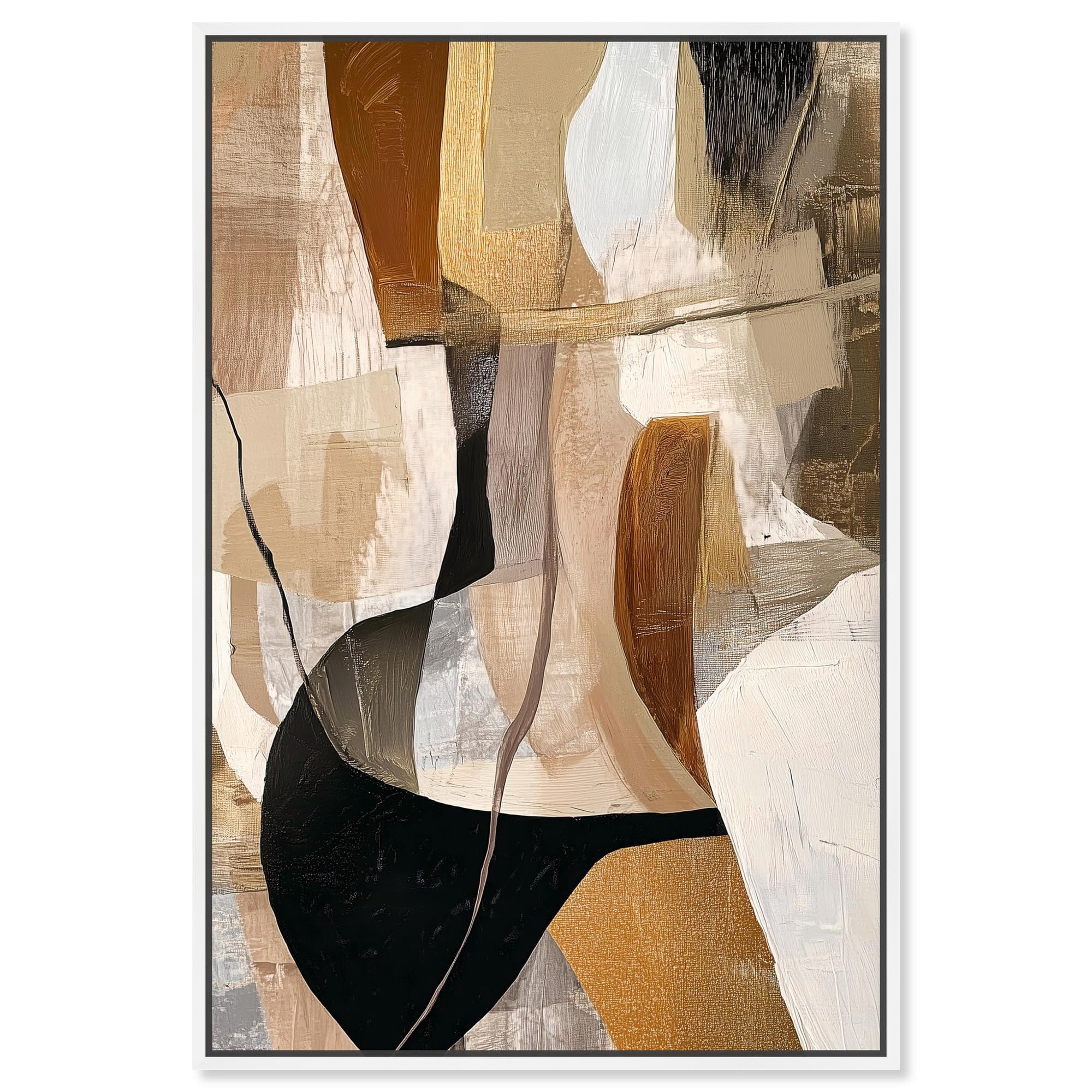 Tactile Depth I Canvas Earth Tone Boho Art by Art Remedy, White Frame ...