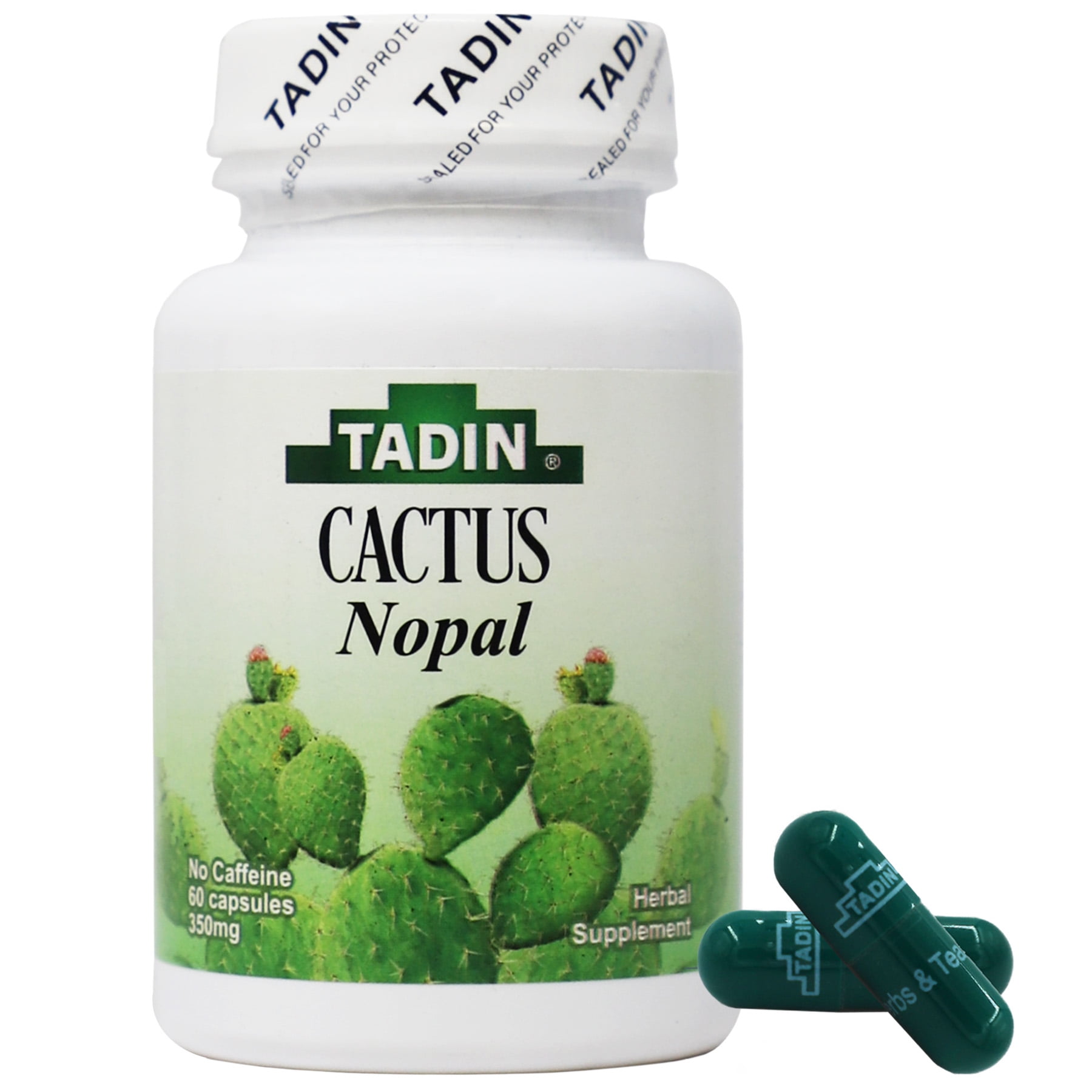 Tadin Nopal Herbal Supplement Capsules with Cactus Pads, Helps ...